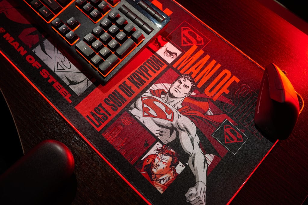 Superman XXL Gaming Mousepad | Wireless Charging & RGB Lighting
