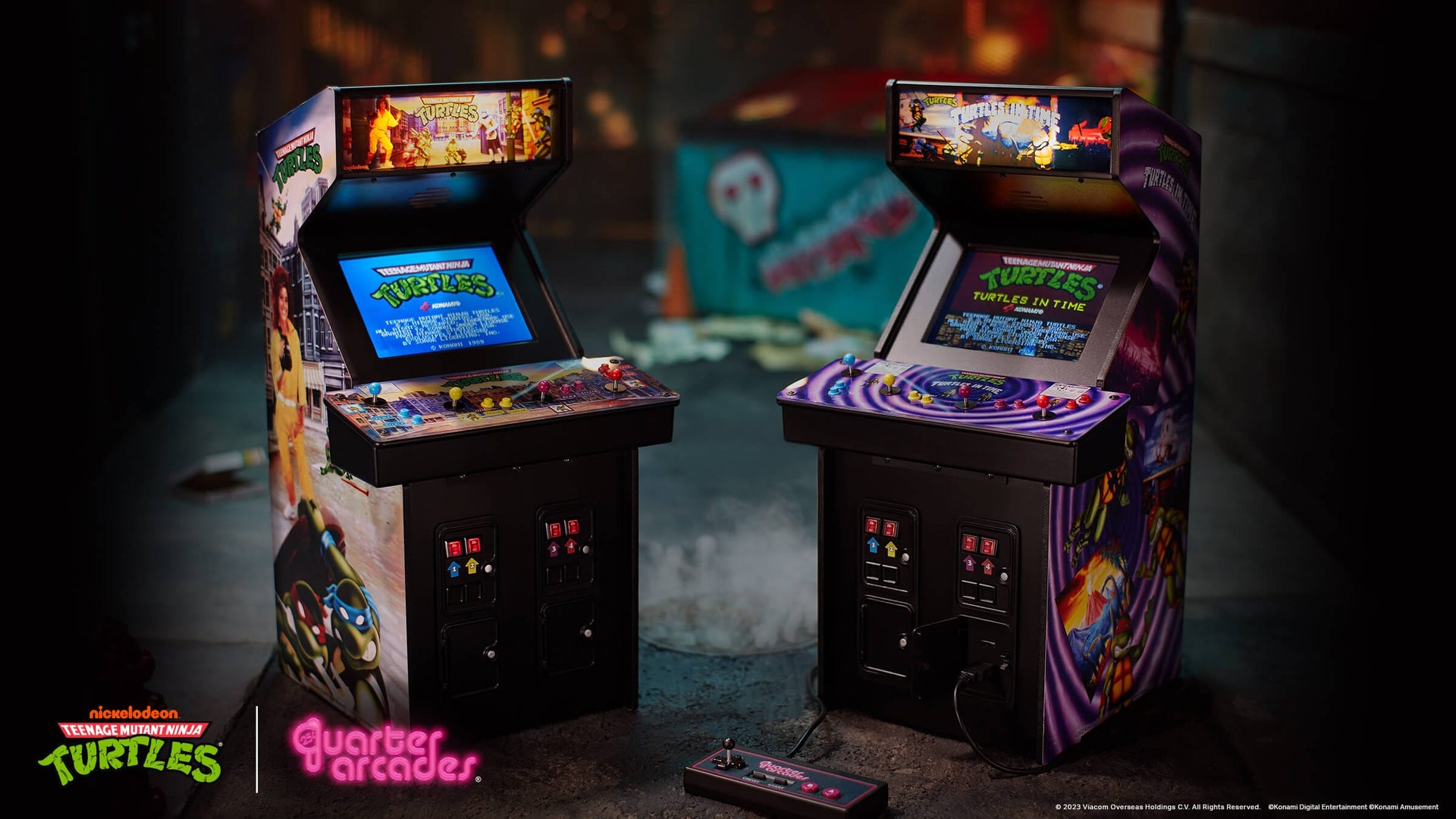 Official Teenage Mutant Ninja Turtles Quarter Size Arcade Cabinet + Fr ...