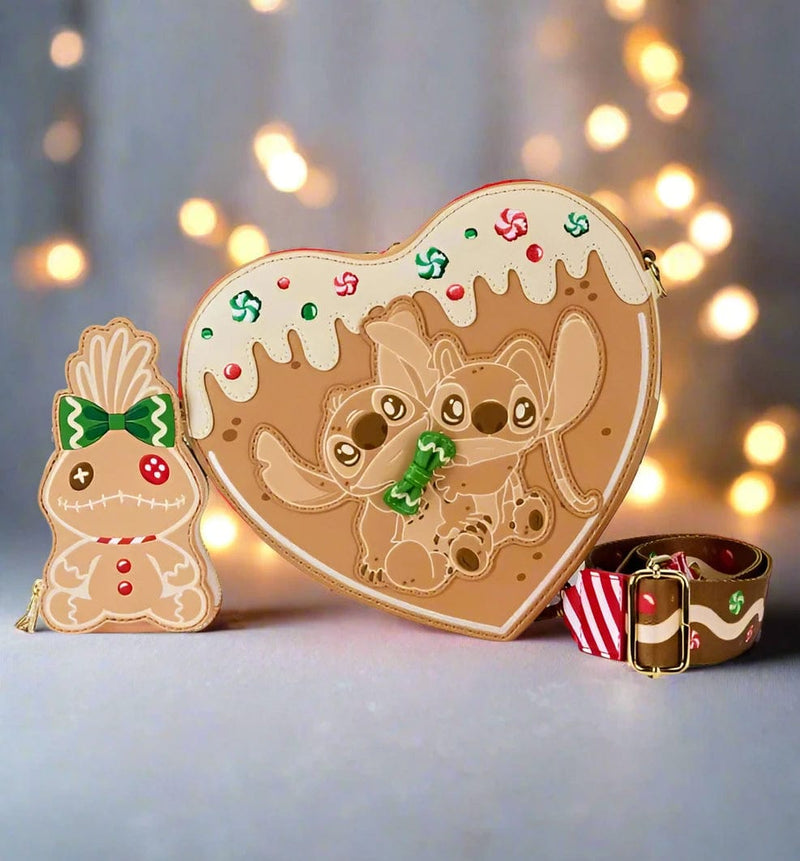 Loungefly Disney Lilo And Stitch Angel And Stitch Gingerbread Heart ...